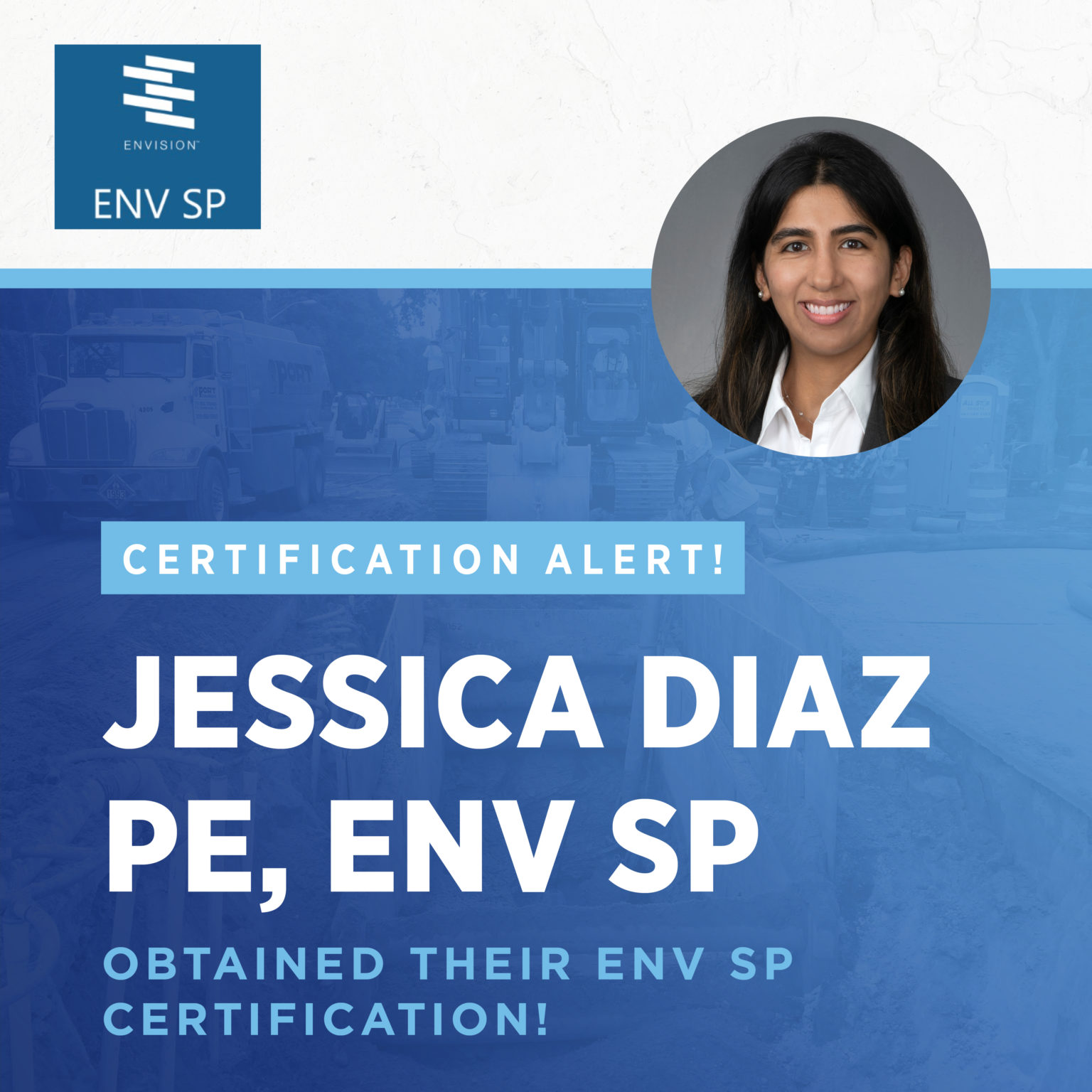 Jessica Diaz Earns ENV SP Certification | Chen Moore and Associates